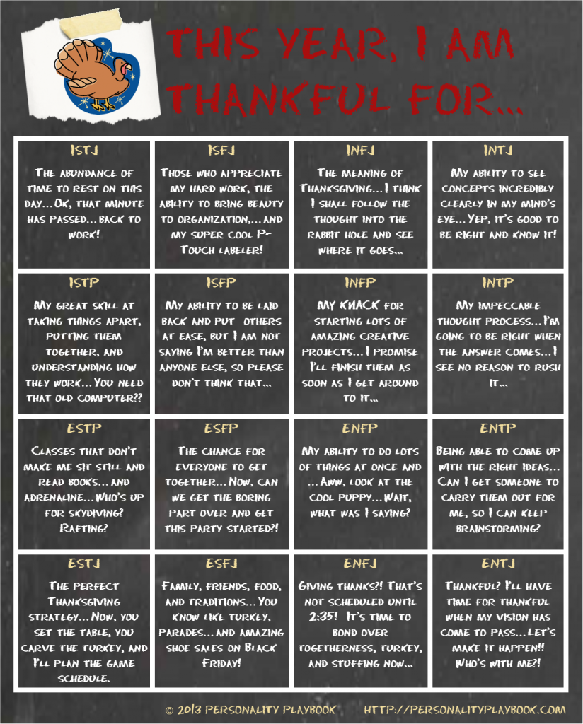 16 Types of Thanks – Personality Playbook